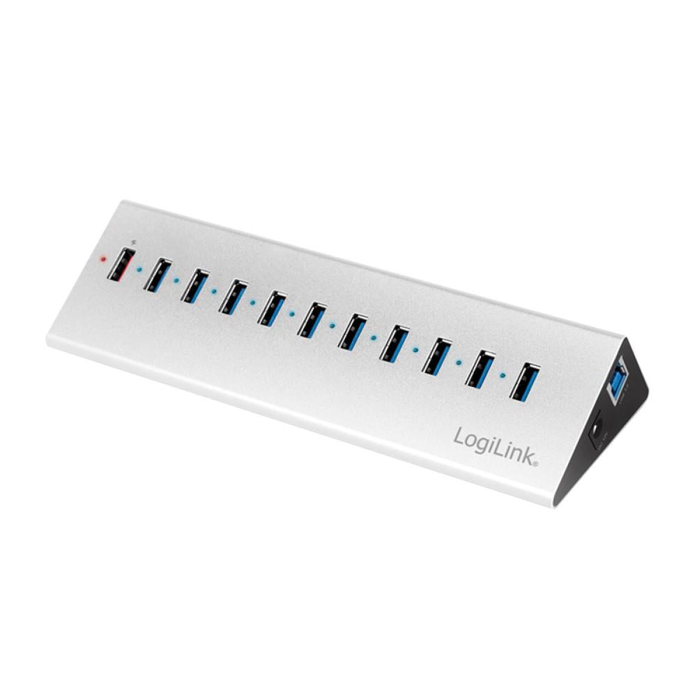 LogiLink USB 3.0 Super-Speed-Hub mit 10-Port und 1x Schnell-Ladeport ...